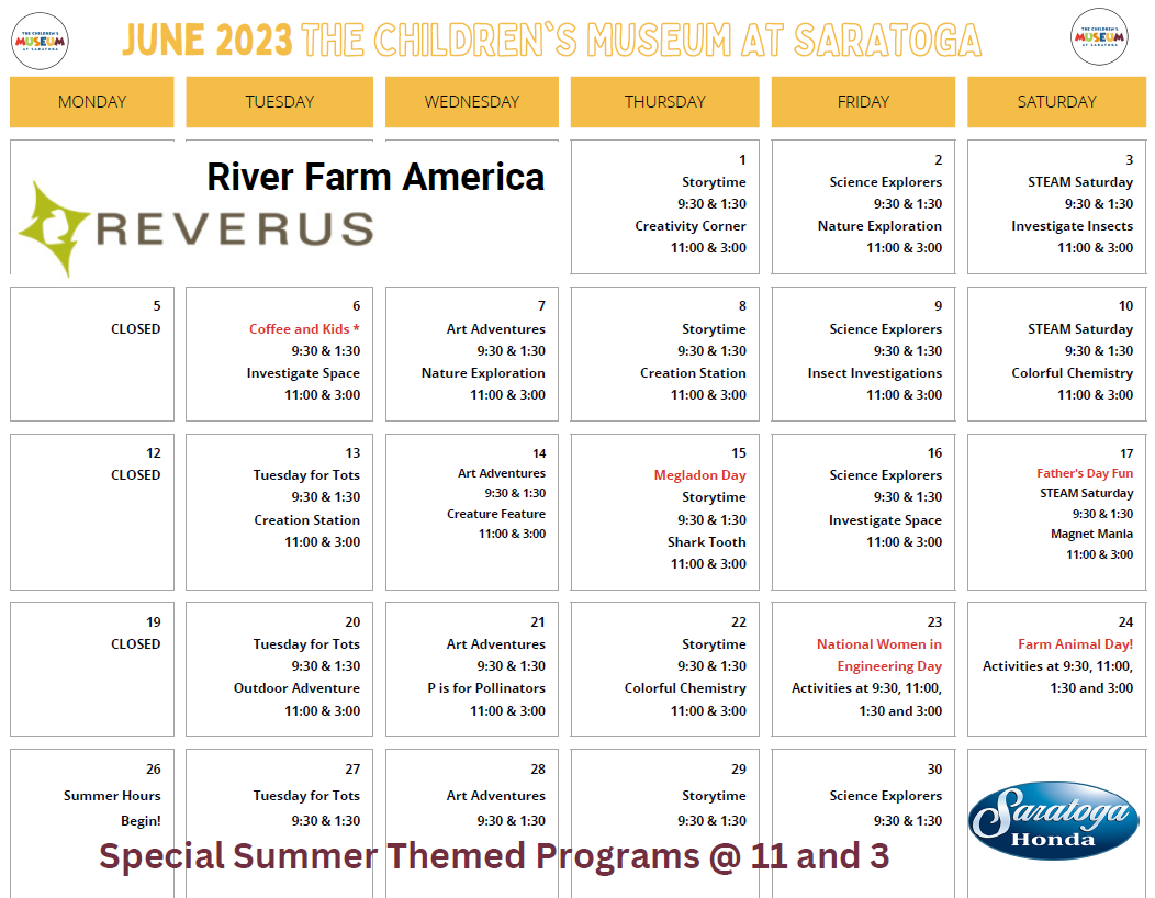 Events Calendar | Children's Museum